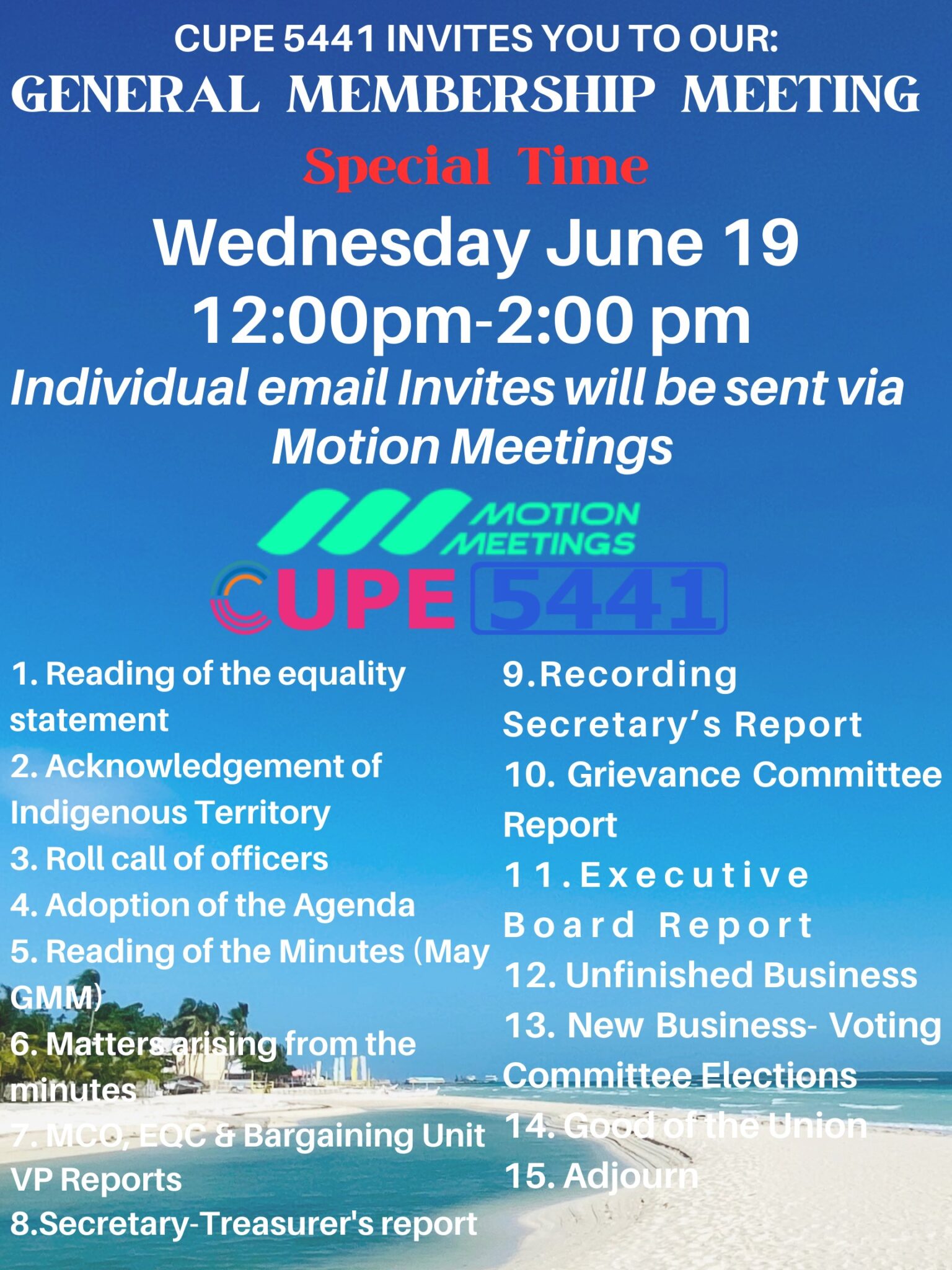 General Membership Meeting - June 19, 2024 - CUPE 5441